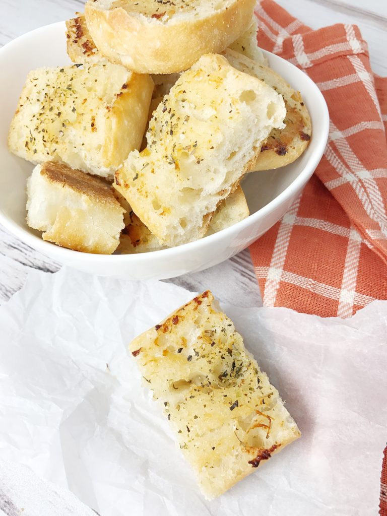 Baked Garlic Bread Made Healthier - Kelly Lynn's Sweets and Treats